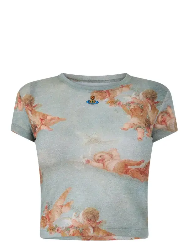 VIVIENNE WESTWOOD Printed Short-sleeve Fitted T-shirt - Cherubs