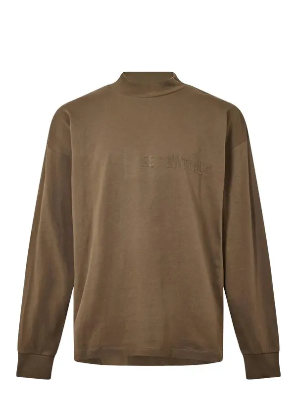 Fear Of God Logo Long Sleeve T-shirt - Brown