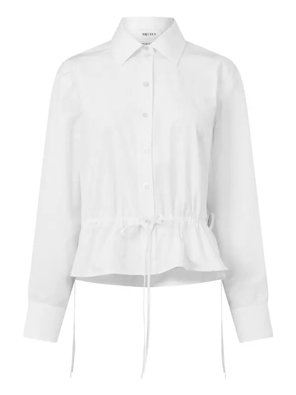 Alexander McQueen Long Sleeve Cotton Shirt With Drawstring Waist - No