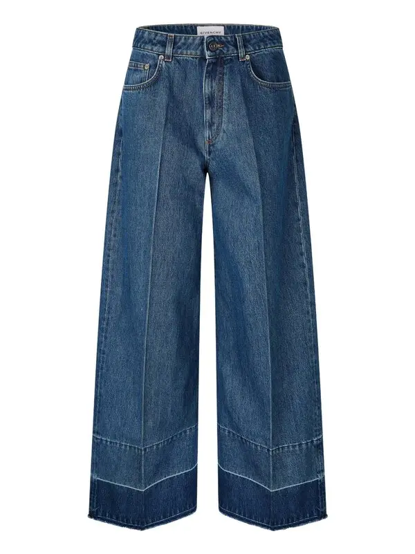 Givenchy Wide Leg Denim Trousers - Blue