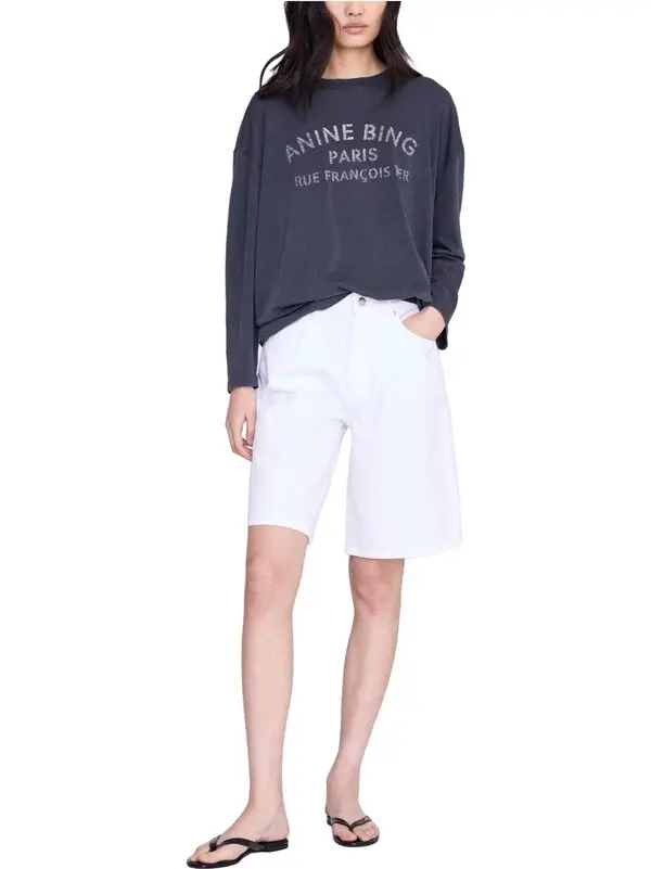 ANINE BING Paris Stencil Graphic T-shirt - Black