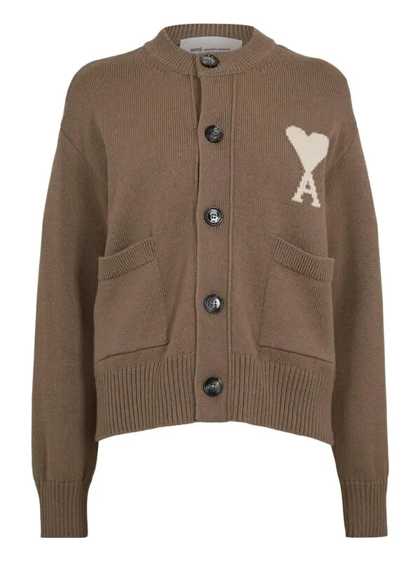 AMI Paris Classic Versatile Cardigan - Brown