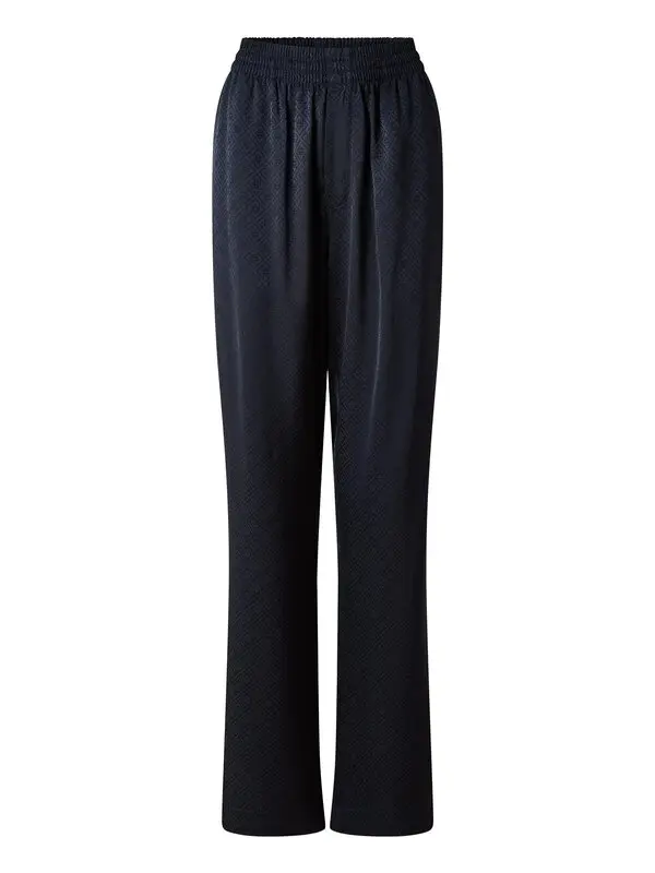 Casablanca Textured Elasticated Waist Trousers - Deep Navy