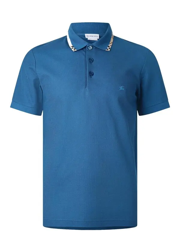 Burberry Short Sleeve Polo Shirt - Blue