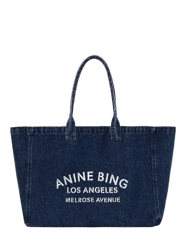 ANINE BING Denim Tote Bag - Black