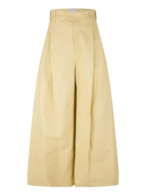 Bottega Veneta Solid Color Leather Trousers - Nude