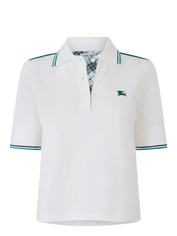 Burberry Short Sleeve Polo Shirt - White