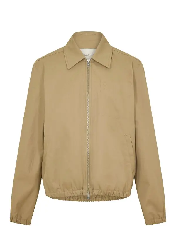 AMI Paris Embossed Harrington Jacket - Nude