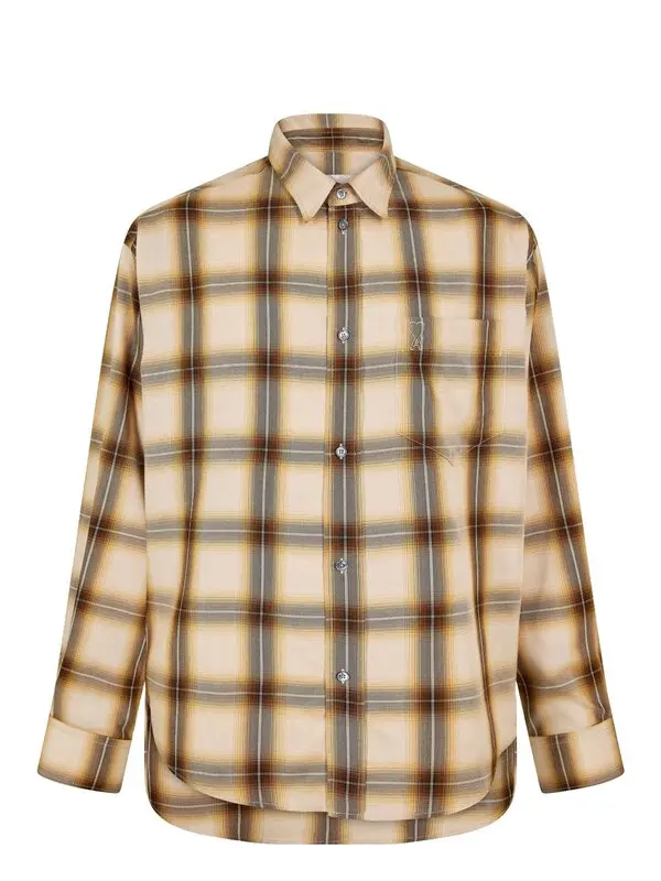 AMI Paris Long Sleeve Patterned Shirt - Nude