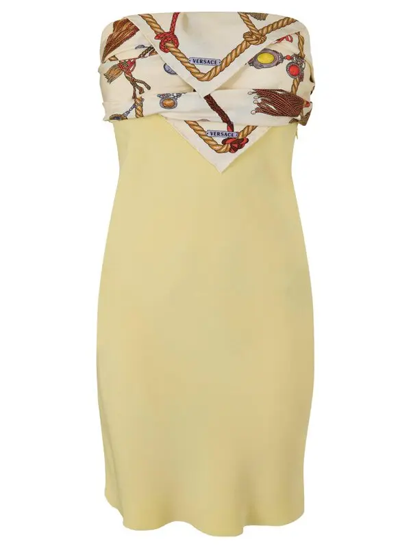 Versace Bandana Strap Dress - Nude