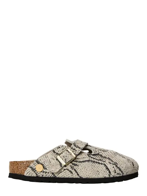 BIRKENSTOCK Boston Suede Flat Sandals - Nude