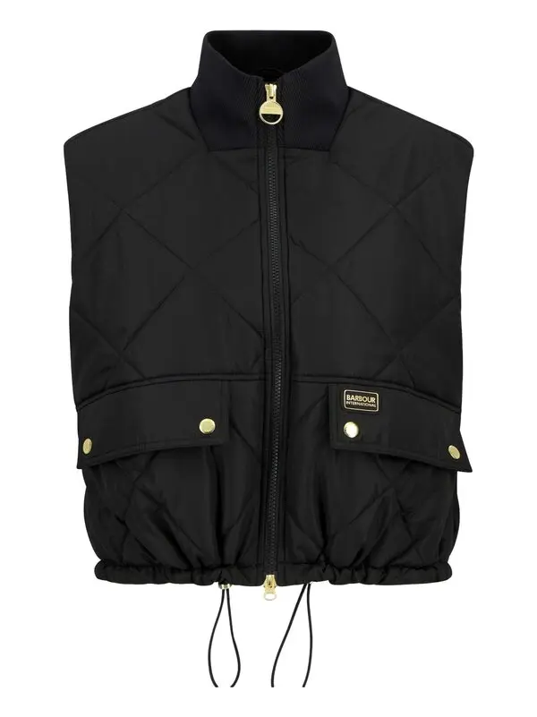 Barbour Diamond-quilted Stand Collar Vest - Black