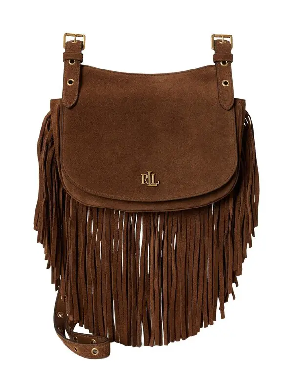Ralph Lauren Suede Fringe Crossbody Bag - Brown