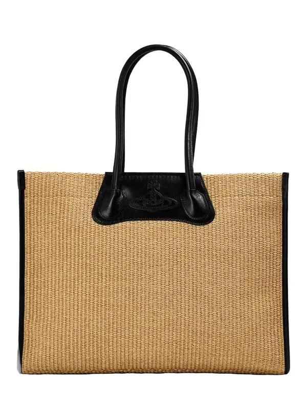 VIVIENNE WESTWOOD Rattan Tote Bag - Nude