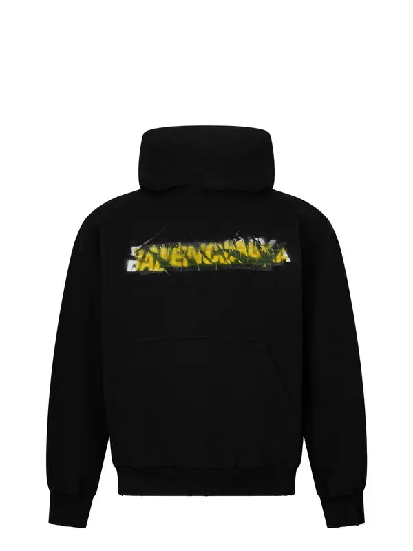 Balenciaga Loose Hooded Sweatshirt - Black