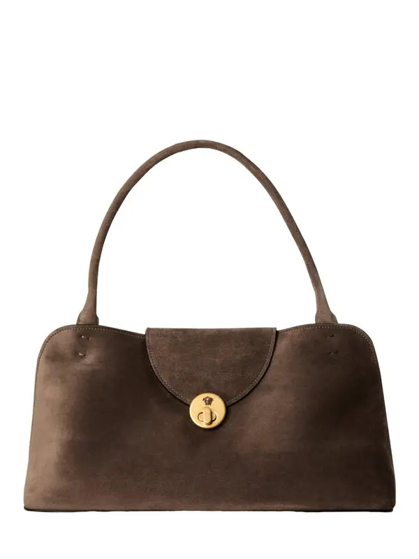 Versace Shoulder Bag With Gold Tone Turn Lock - Green