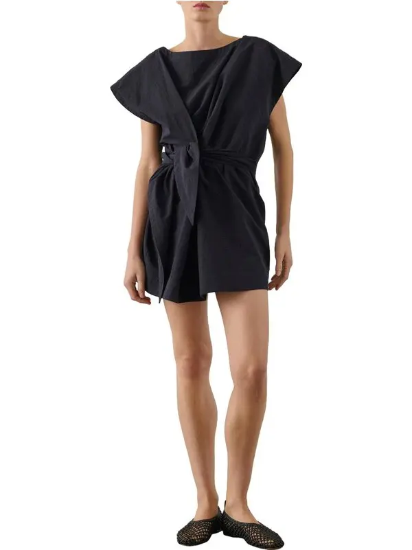 Soeur Draped Wrap Top - Black