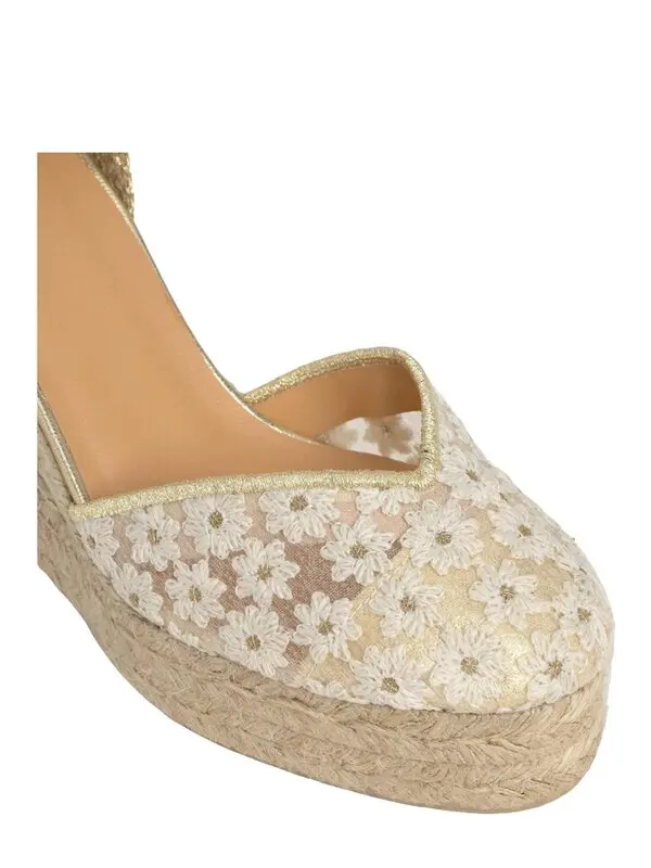 CastaÑer Embellished Wedge Sandals - Nude