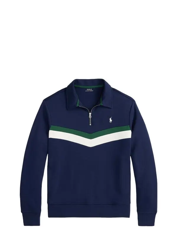 Polo Ralph Lauren Quarter Zip Fleece With Chevron Detail - No