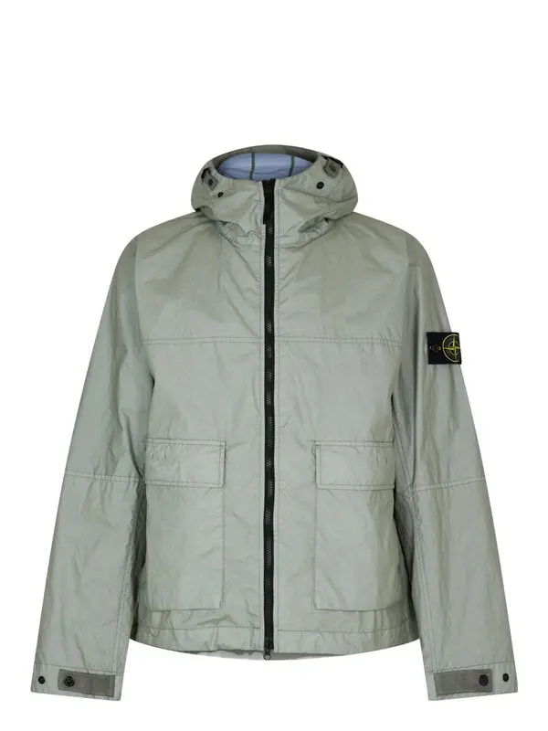 Stone Island Windproof Long Coat With Membrana Fabric - Gray
