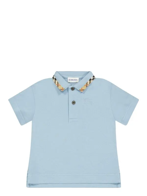 Burberry Short Sleeve Polo Shirt - Blue