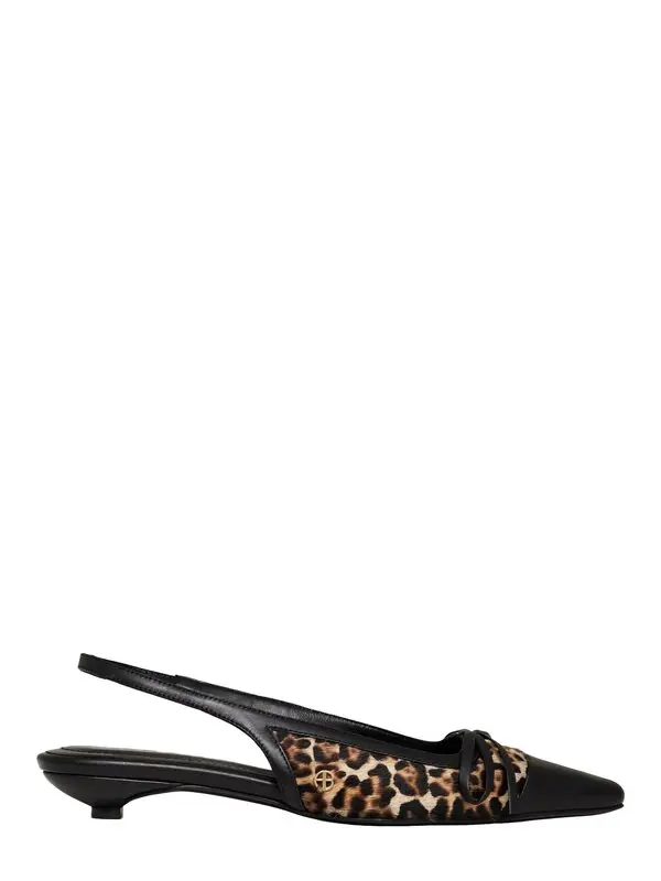 ANINE BING Zoey High-heeled Slingback Sandals - Leopard