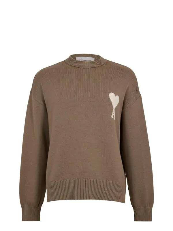 AMI Paris De Coeur Sweatshirt - Brown
