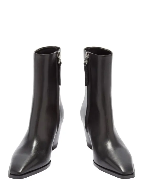 AeydĒ Leather Ankle Boots - Black