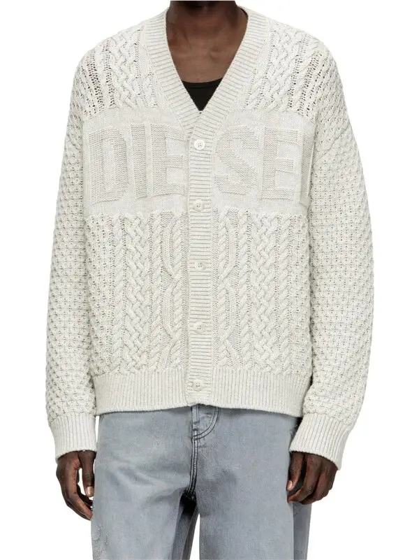 DIESEL® K-antoine Relaxed Fit Cardigan - White