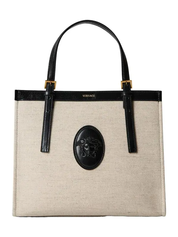 Versace Tote Bag With Medusa Applique - Nude
