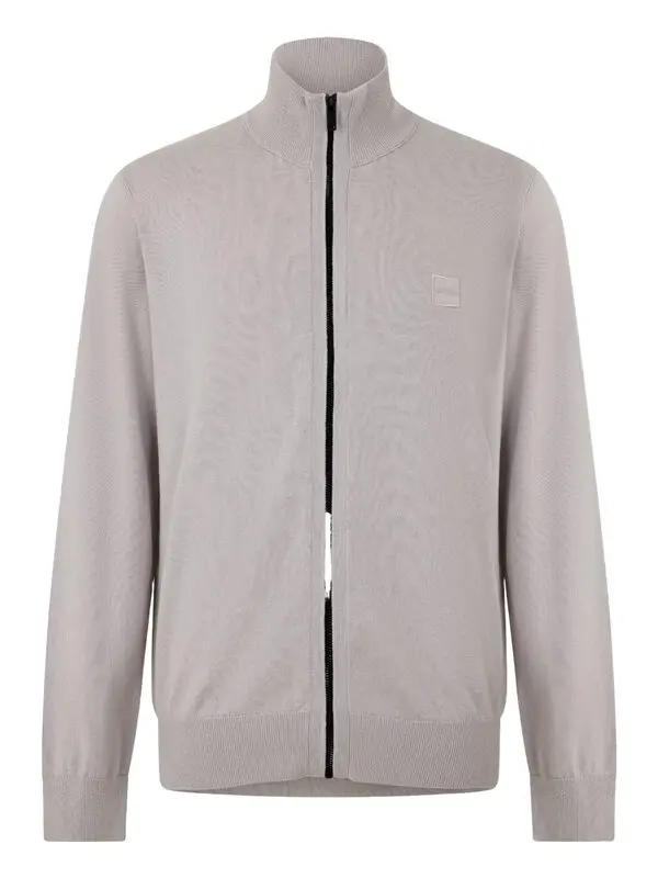 Hugo Boss Zip-up Knit Cardigan - Gray