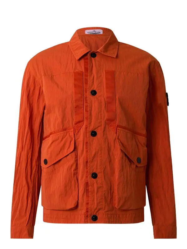 Stone Island Stone-textured Knitted Coat - Orange