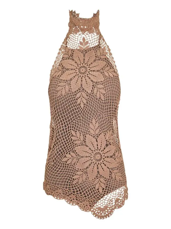 Magda Butrym Crochet Hollow-out Top - Nude
