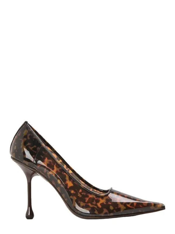 JIMMY CHOO Patent Tortoiseshell Print Pointed-toe Stiletto Pumps - Black