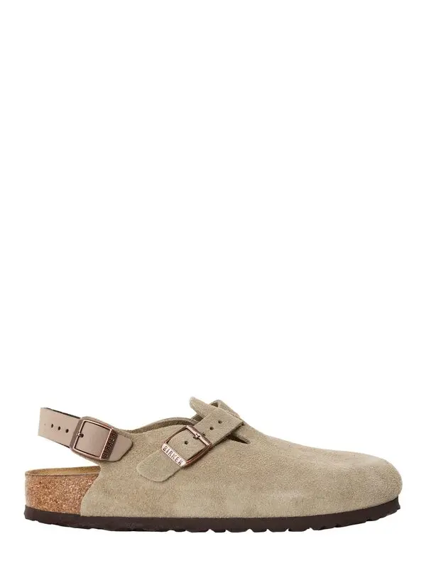 BIRKENSTOCK Tokio Suede Clog With Adjustable Heel Strap - Nude