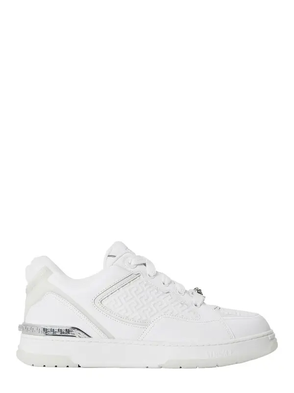 Versace Greca Trimmed Sneakers - White