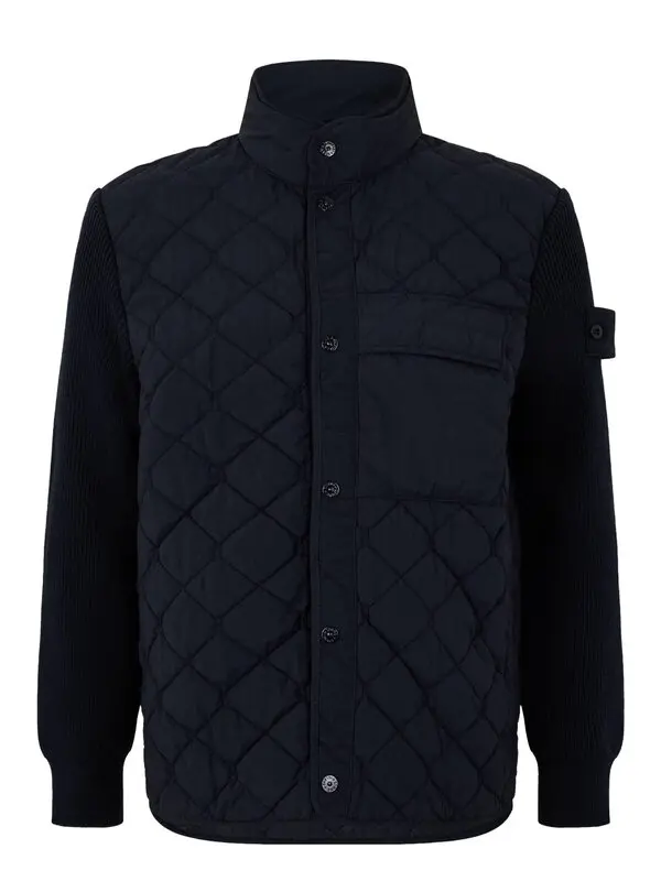 Stone Island Stand Collar Hybrid Jacket - Black