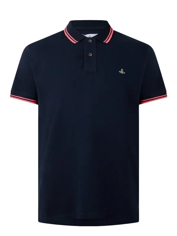 VIVIENNE WESTWOOD Solid Color Polo Shirt - Black