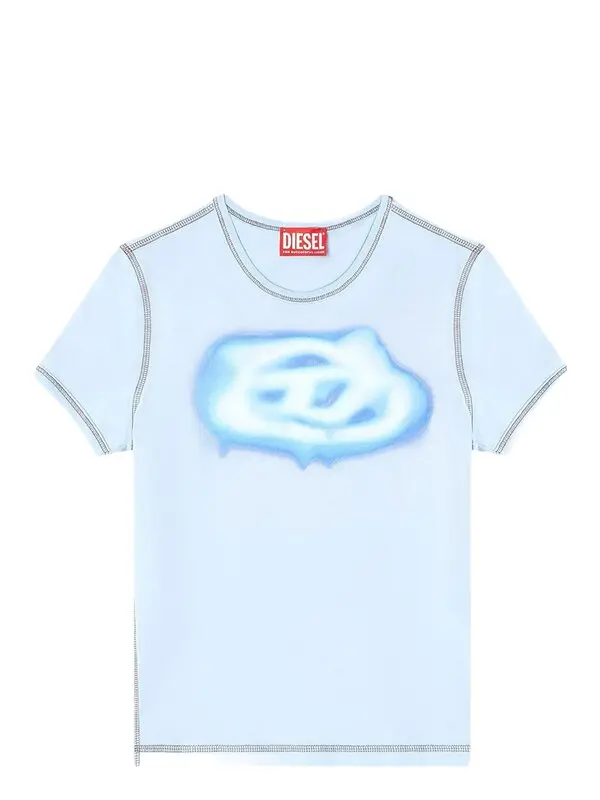 DIESEL® Fitted Cropped T-shirt - Blue