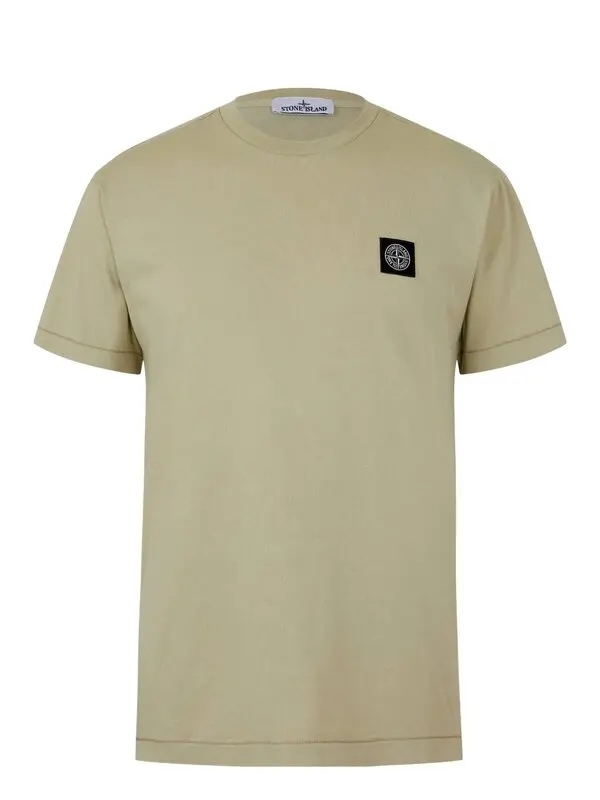 Stone Island Cotton Compass Logo Patch T-shirt - Nude