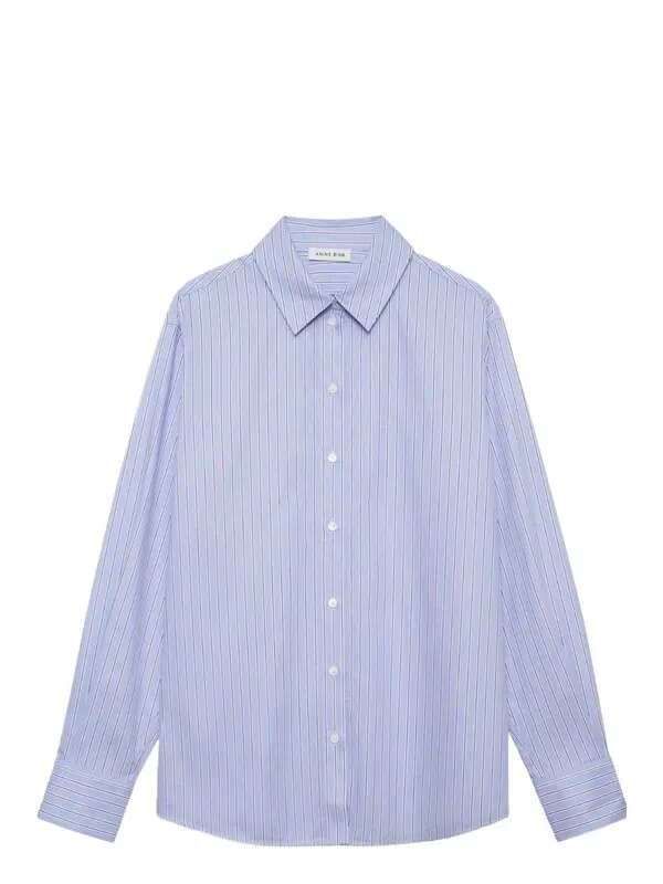 ANINE BING Striped Long Sleeve Shirt - Blue