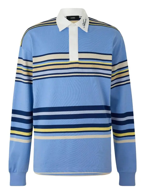 Amiri Striped Polo Shirt - Blue