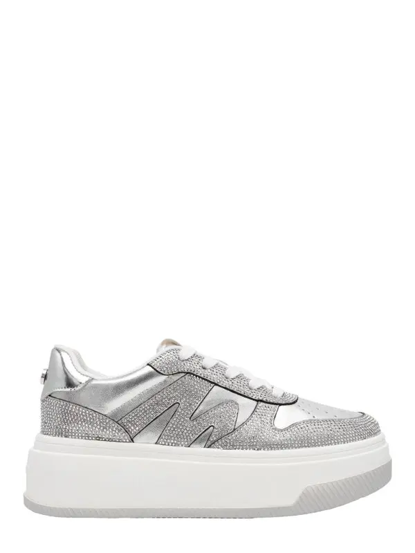 Steve Madden Rhinestone Embellished Platform Sneakers - White