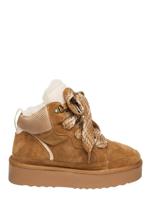 Steve Madden Suede Platform Boots - Brown