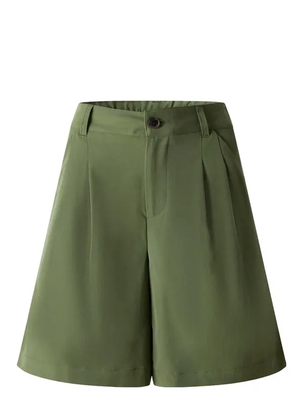 Varley Twill Cotton Pleated Shorts - No
