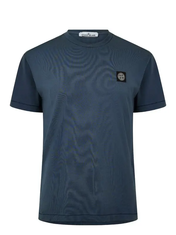 Stone Island Cotton Compass Logo Patch T-shirt - Blue