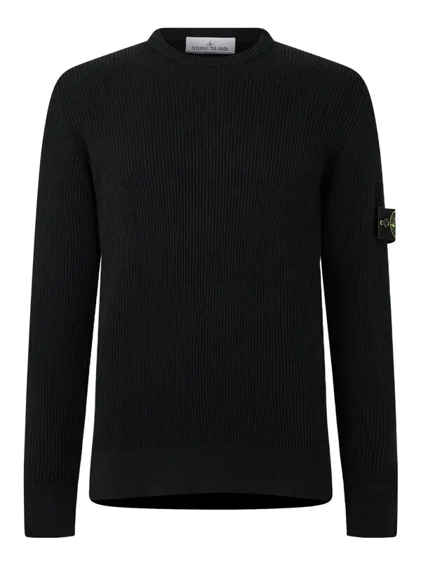 Stone Island Crew Neck Knit Jumper - Black