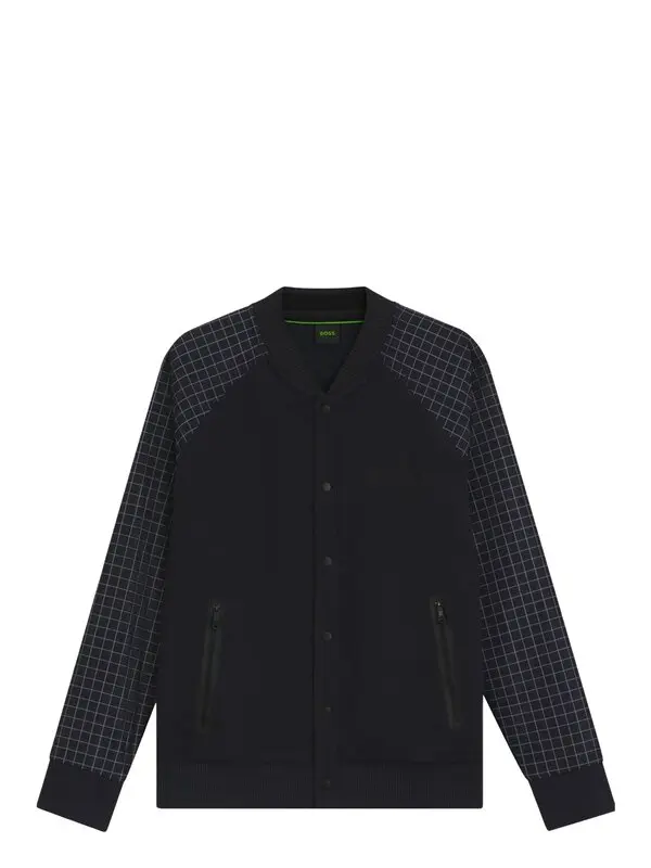 Hugo Boss Raglan Sleeve Baseball Bomber Jacket - Black