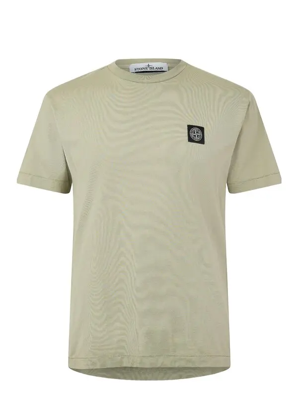 Stone Island Cotton Compass Logo Patch T-shirt - Nude