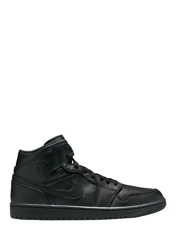 Nike Air Jordan 1 Mid-top Athletic Sneakers - Black